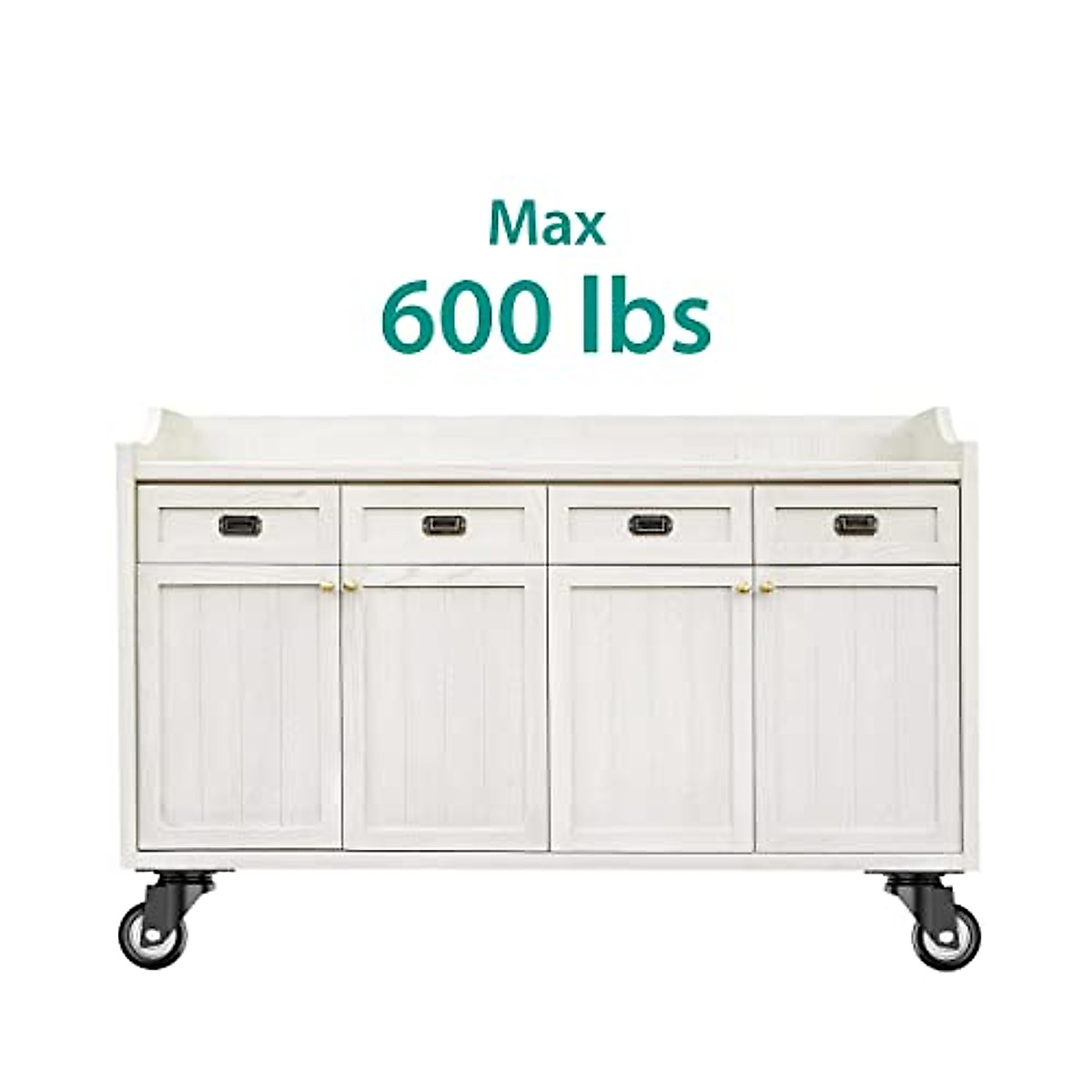 2 inch Swivel Caster Wheels Without Brake and No Noise Wheels, Heavy Duty Casters Total Capacity 600lbs (Pack of 4)