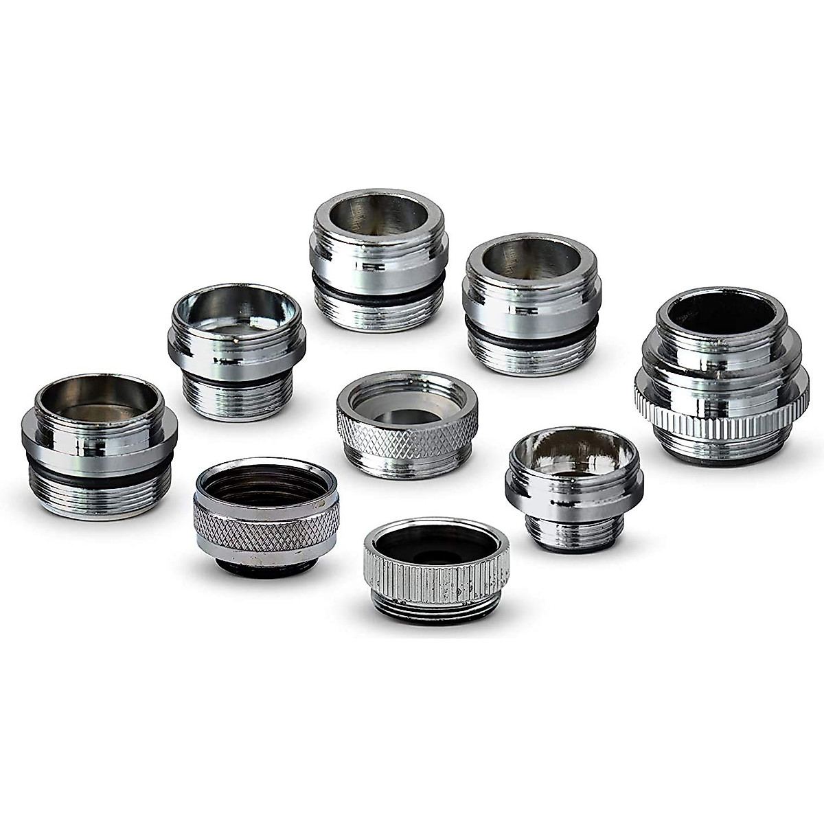 SmarterFresh 9-Piece Faucet Adapter Kit, Brass Aerator Adapter Set to Connect Garden Hose, Water Filter, Standard Hose via Diverter, in RV & Other - Male & Female Faucet Adapter for Sinks