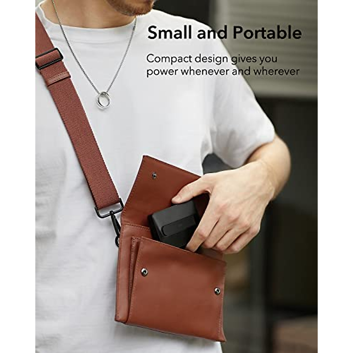 ESR MagSafe Battery Pack (HaloLock), 5,000mAh MagSafe Power Bank with USB-C Cable, Mini Kickstand Magnetic Wireless Power Bank for iPhone 14/13/12 Series, MagSafe Portable Charger, Black