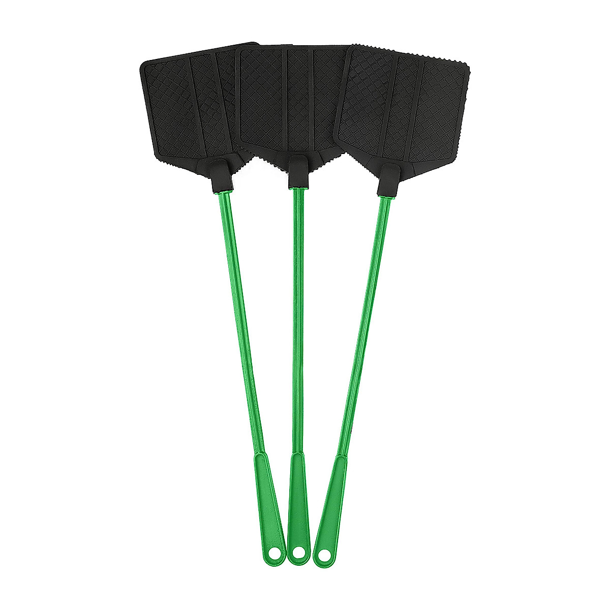 OFXDD Rubber Fly Swatter, Long Fly Swatter Pack, Fly Swatter Heavy Duty, Light Green Color (3 Pack)