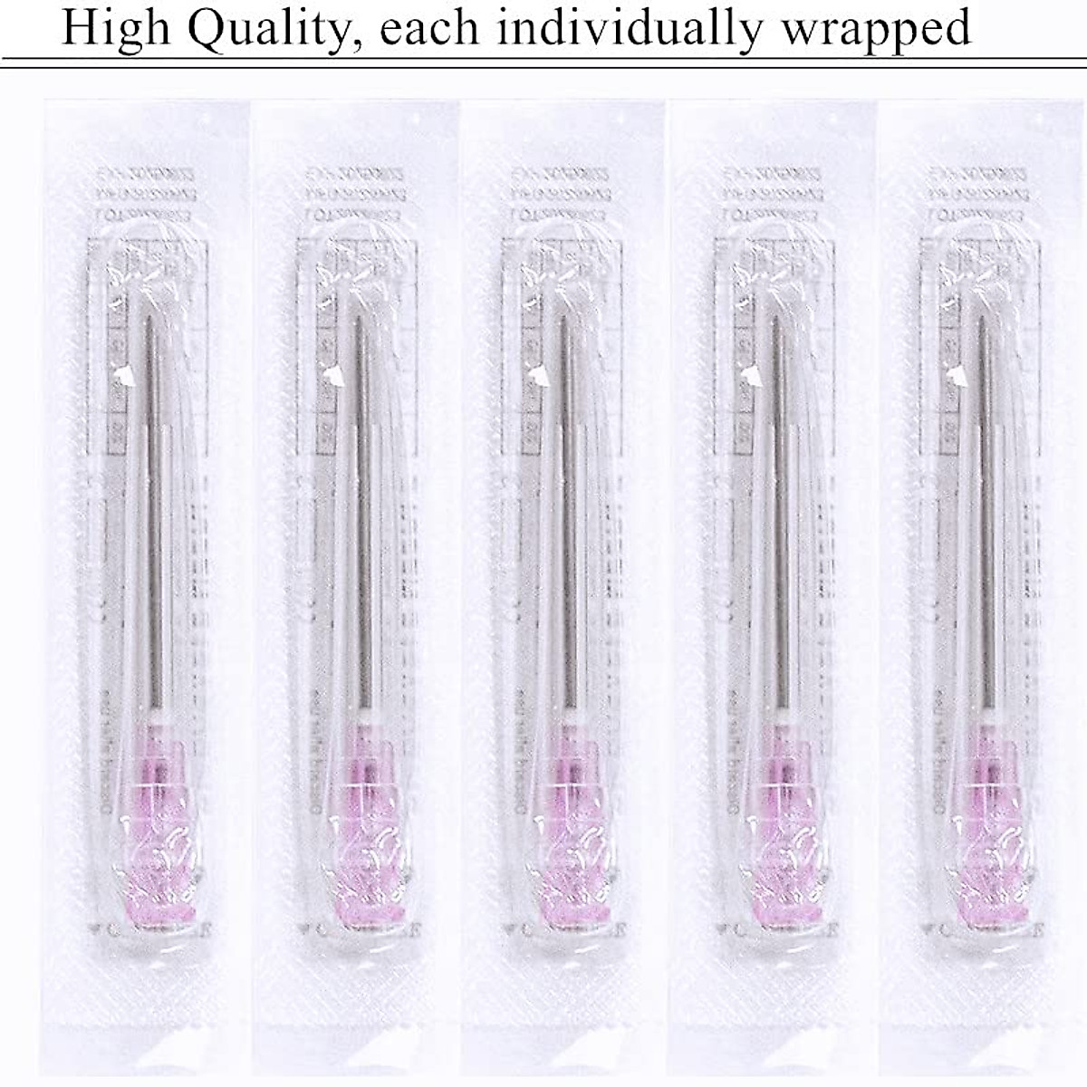 100PCS 18Ga 1Inch Syringe Needle with Cap Lab Dispensing Accessories, Individually Sealed Packaged