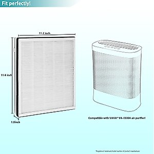 Lhari VA-EE004 Replacement Filter, Compatible with VAVA 3-in-1 VA-EE004 Air Purifier, True HEPA & Activated Carbon Filter Set, 2-Pack