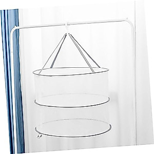 Zerodeko 3pcs Double Clothes Basket Collapsible Laundry Drying Rack Grey Towels Foldable Laundry Rack Drying Rack net Sweater mesh Clothes Hanging Dryer Clothes Drying mesh net Laundry Bag