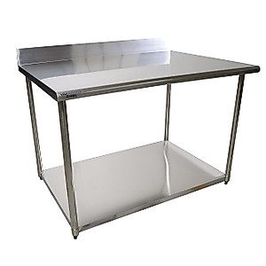 Vacmaster 36" x 48" Stainless Steel Workstation & Prep Tables with Adjustable Under-Shelf, Heavy Duty NSF Commercial Tables for Restaurant, Hotels, Lodges, and Home