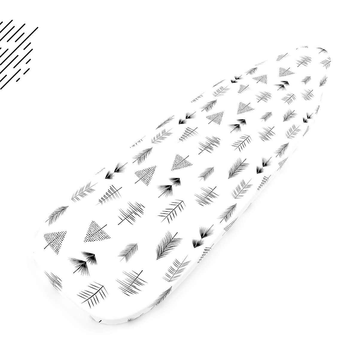 Encasa XO Ironing Board Covers (49"x18") Drawstring Tightening with Thick 3 mm Felt Padding, Easy Fit, Scorch Resistant, Printed - Black Arrow