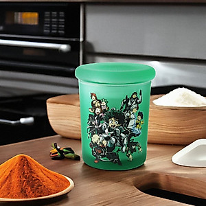 JUST FUNKY My Hero Academia Collector Edition Container | Frosted Glass Container Class-1A Rubber Seal Jar | MHA | Anime Food Container | Home Deco | Offical Licensed