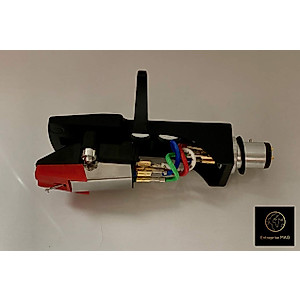 Cartridge, Stylus Needle and Black Headshell with mounting bolts for Technics SL-D1, SL-D1K, SL-D2, SL-D202, SL-D205, SL-D2K, SL-1400, SL-1401, SL-1410, SL-1500, SL-1510, SL-Q202, SL-Q2K, SL-Q3