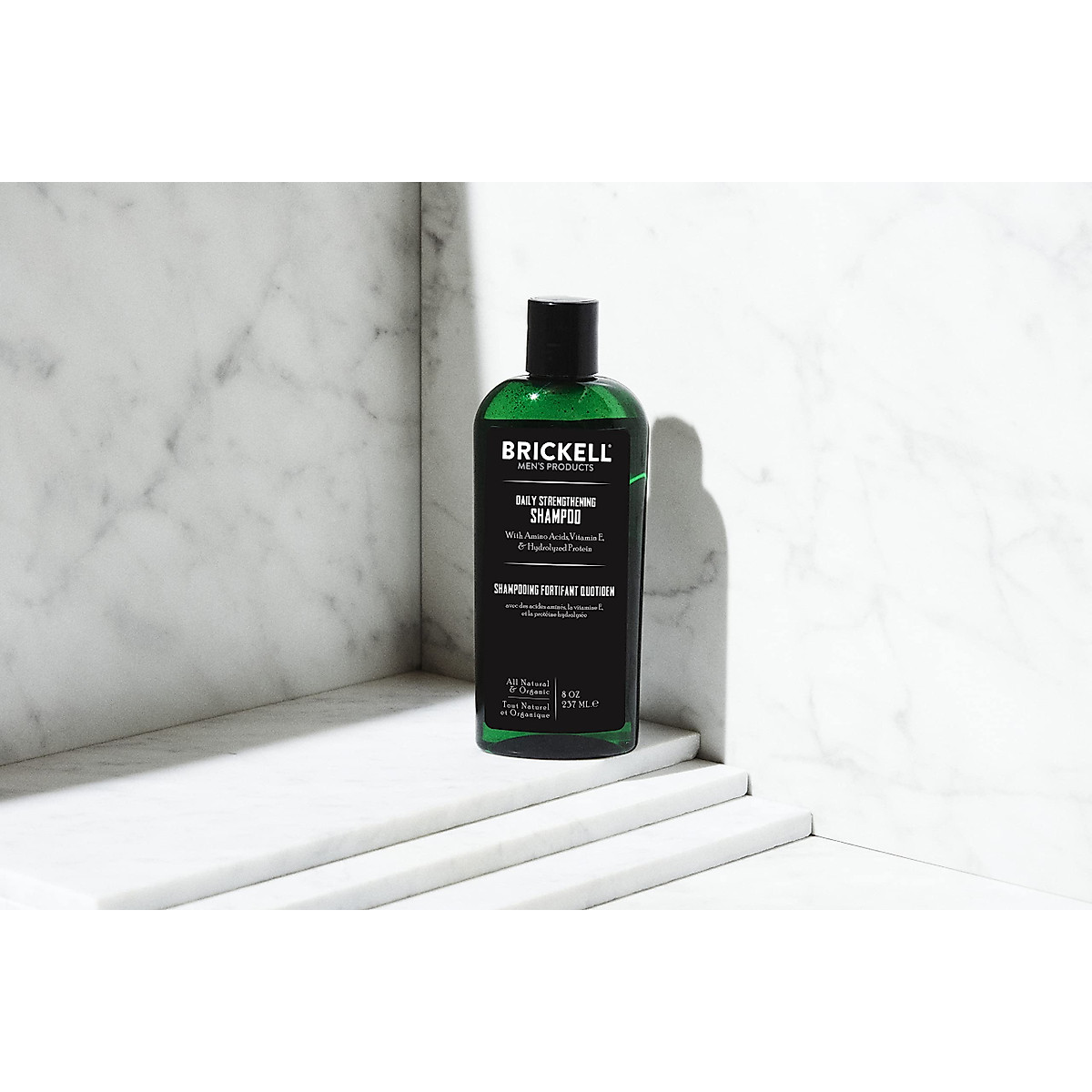 Brickell Men's Products Daily Strengthening Shampoo for Men, Natural and Organic Featuring Mint and Tea Tree Oil To Soothe Dry and Itchy Scalp, Sulfate Free and Paraben Free, 8 Ounce, Scented