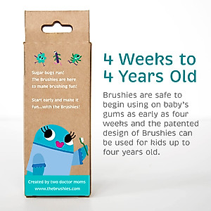 The Brushies Chomps The Dino Baby & Toddler Toothbrush & Storybook Set/Dental Item and Book/Youth Tooth & Gum Care/Ages 4 Weeks to 4 Years