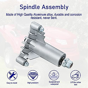 130794 Spindles Rebuild Kit for Craftsman Poulan Husqvarna Included 2 Spindles 532130794, 2 Pulleys 129861 153535 21546127, 95 1/2" Deck Belt 21547027 21547082 144959