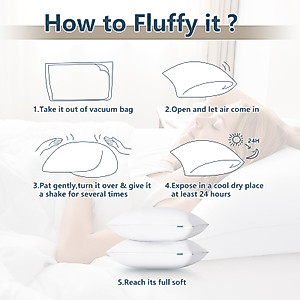 CozyLux Pillows King Size Set of 2, Hotel Quality Bed Pillows for Sleeping 2 Pack, Cooling Pillows for Side Back and Stomach Sleepers, Down Alternative Luxury Soft Supportive Fluffy Pillows (19x34)