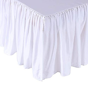 Crib Skirt Dust Ruffle, 100% Egyptian Cotton 400 Thread Count Soft Breathable Crib Bedding Skirt for Baby, Boys and Girls, Fading Resistant (White)