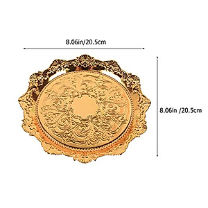 FOMIYES Turkish Ottoman Coffee Tea Beverage Serving Wavy Tray Gold