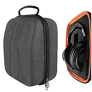 Geekria Shield Case for Large-Sized Over-Ear Headphones, Replacement Hard Shell Travel Carrying Bag with Cable Storage, Compatible with HiFiMAN HE 1000, SHURE SRH440 Headsets (Dark Grey)