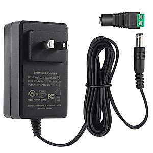 UL Listed 12V Power Supply AC Adapter 2A 24W, AC 100-240V to DC 5.5mm x 2.1mm 12 V2A Transformers for LED Strip Lights,CCTV Camera