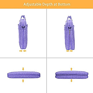 MOSISO Laptop Shoulder Messenger Bag Compatible with MacBook Air 15 inch M2 A2941/Pro 16 inch M3 A2991 M2 A2780 M1 A2485 A2141,15-15.6 inch Notebook with Adjustable Depth at Bottom, Purple