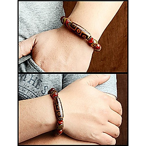 BOYULL Feng Shui Tibetan Dzi Bead Protective Amulet Bracelet, Attract Wealth and Good Luck, Deluxe Gift Box Included