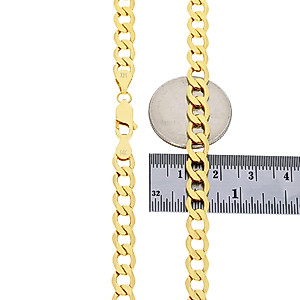 Nuragold 14k Yellow Gold 6.5mm Cuban Curb Link Chain Bracelet, Mens Womens Jewelry 7" 7.5" 8" 8.5" 9"