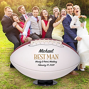 Personalized Custom Football Wedding Gift, Groomsman, Best Man, Bridesmaid, Ring Bearer Keepsake Gift (Best Man)