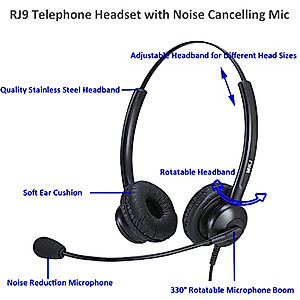 MKJ Headset for Cisco Phones Dual Ear Landline Headset with Noise Cancelling Microphone for Cisco Telephone CP-7821 7841 7941G 7942G 7945G 7960 7961G 7962G 7965G 7971G 7975G 8841 8865 9971