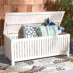 Safavieh PAT7037C Outdoor Abri White Storage Cushion Box