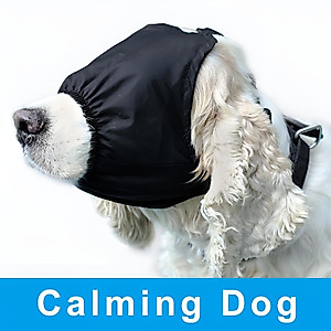 Dog Eye Mask - Dog Calming Cap Doggy Blindfold Shading Dog Eye Cover, Prevent Barking & Hair Free Pet Head Wrap for Small Medium Dogs (S)
