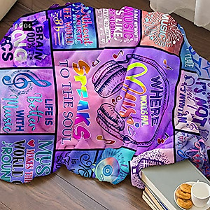QUWOGY Music Gifts for Women/Kids/Teens/Girls Blanket 60"x50", Birthday Gifts for Music Lovers, Music Teacher Gifts Throw Blankets, Best Music Themed Gifts, Unique Gifts for Kids Who Love Music