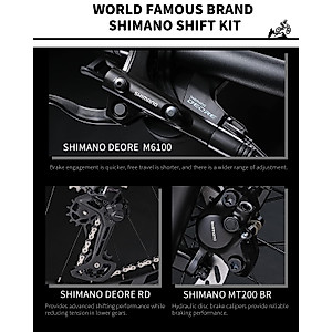 SAVADECK Carbon Fiber Mountain Bike Dual Suspension Bicycle,17'' Carbon Frame 27.5'' Wheel Adult Mountain Bicycle with M6100 12 Speed Soft Tail All Mountain/Trail MTB, Black Red 29x19''