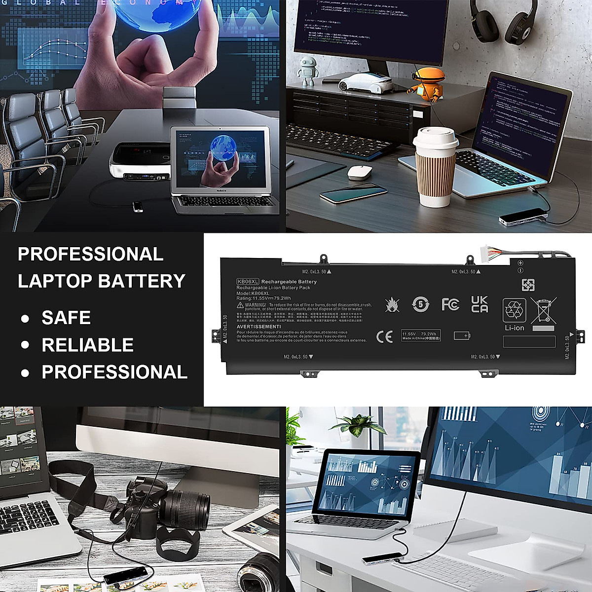 KB06XL KBO6XL Laptop Battery for HP Spectre X360 15 15-Bl012DX 15-BL112DX 15-BL062NR 15-BL075NR 15-BL0XX 15-BL1XX 15-BL002XX 15T-BL000 15T-BL100, HSTNN-DB7R TPN-Q179 902499-856 902499-855 902401-2C1