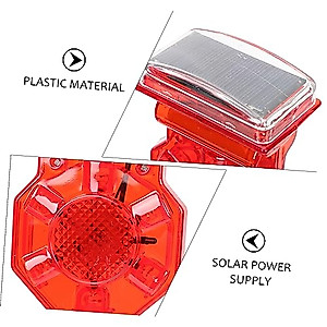 DOITOOL 5pcs Signal Light Emergency Flashing Barricade Light The Lighthouse Solar Strobe Warning Light Road Construction Light Led Barricade Warning Light Plastic Car Pendant