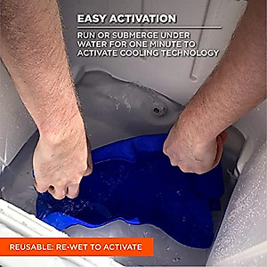 Ergodyne Chill-Its 6602 Evaporative Cooling Towel, Blue 13 inches x 29.5 inches