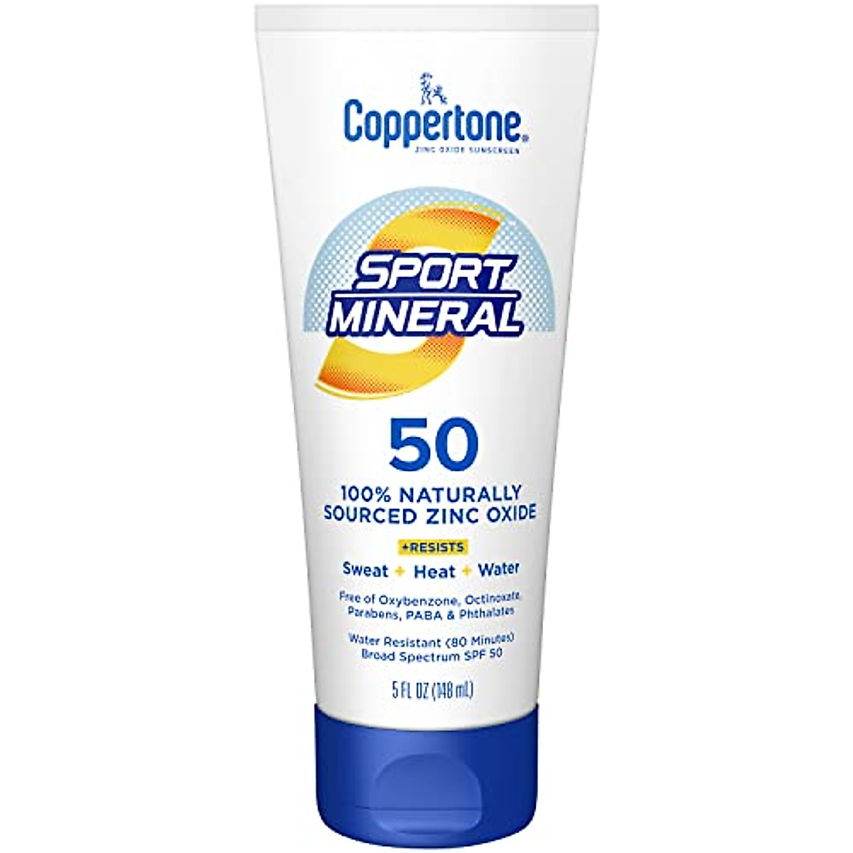 Coppertone Sport Mineral SPF 50 Zinc Oxide Mineral Sunscreen Multi Pack, Sport Mineral Body Sunscreen Lotion & Sport Mineral Face Sunscreen Lotion (5 fl. oz. + 2.5 fl. oz. Bundle)