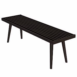 Plank+Beam Mid-Century Modern Entryway Bench, Black