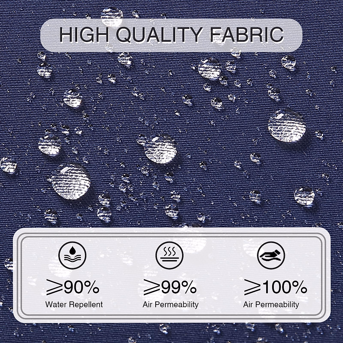 Enipate 2 Pack Outdoor High Back Chair Cushion, Weather Resistant Adirondack Rocking Chair Cushions, Foam Patio Furniture Replacement Cushion