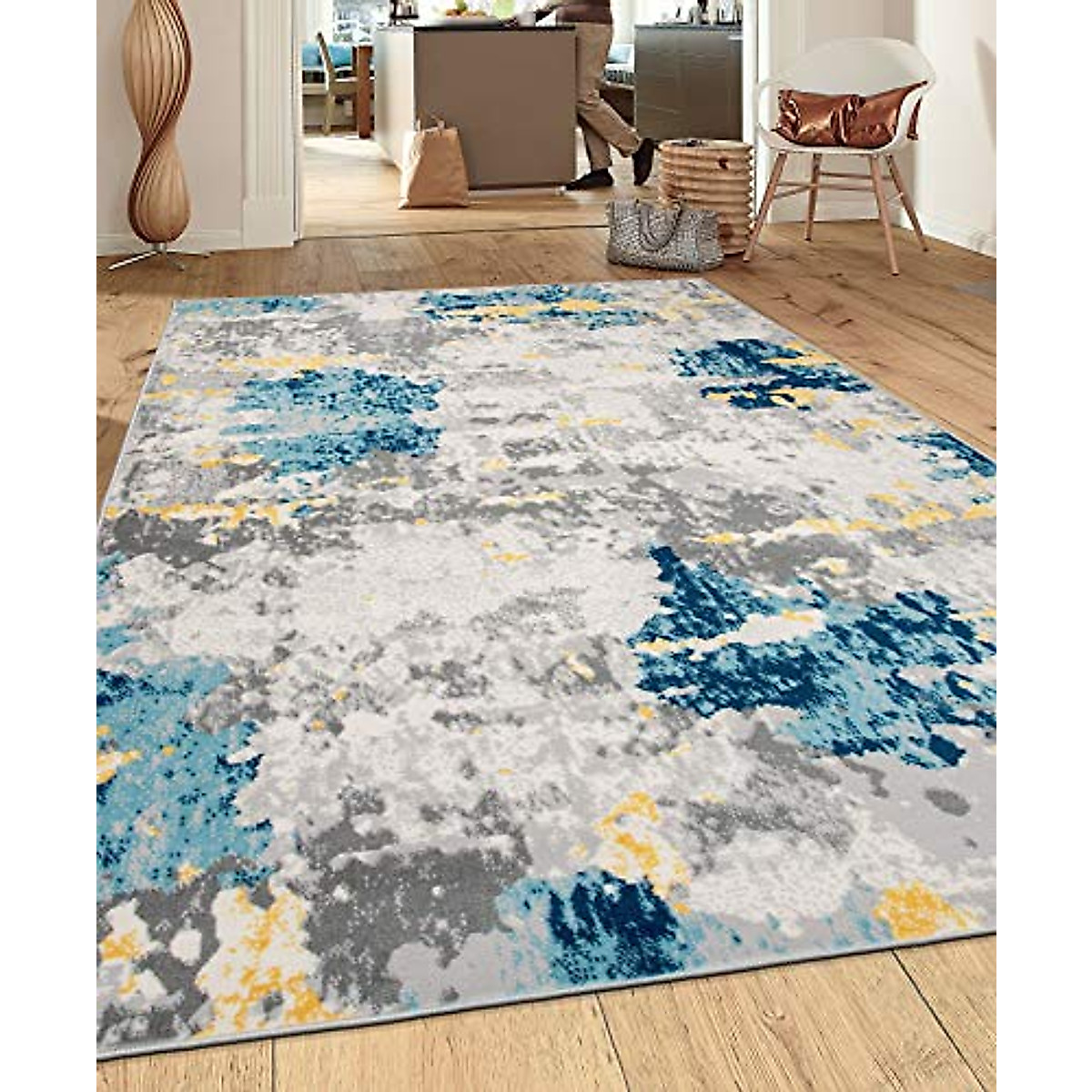 Rugshop Sky Collection Transitional Abstract Area Rug 5' x 7' Cream