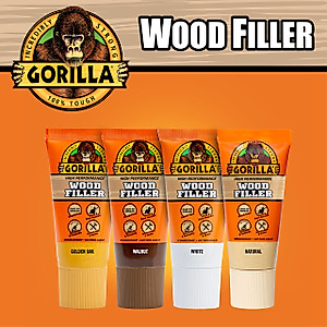 Gorilla All Purpose Wood Filler, 6oz Tube, Walnut (Pack of 1)
