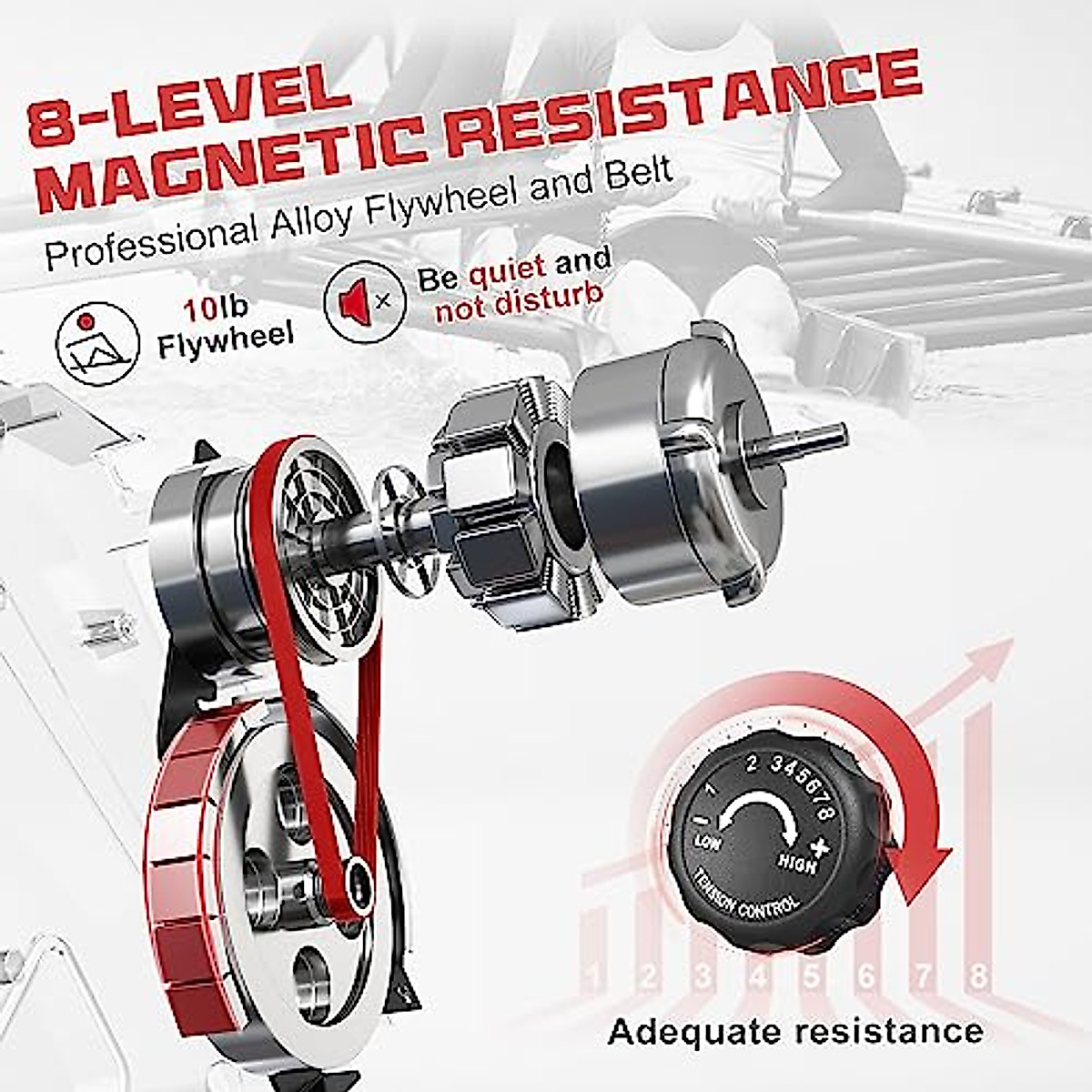 Caromix Rowing Machine Magnetic Row Machine Foldable Rower with 8 Level Adjustable Quiet Magnetic Resistance, Ergonomic Seat & LCD Monitor (Black)