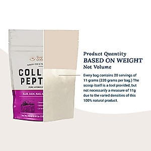 Live Conscious Collagen Powder Hydrolyzed Collagen Peptides Type I & III | Keto & Paleo Friendly | Unflavored - 20 Servings, 7.8 oz