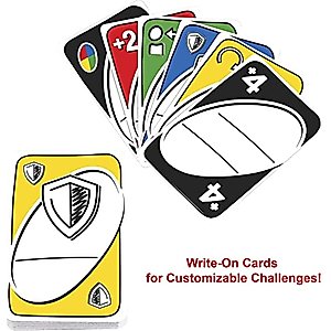 Mattel Games UNO Remix Card Game for Family Night with Customizable Options & Write-On Cards in Storage Tin for 3-6 Players