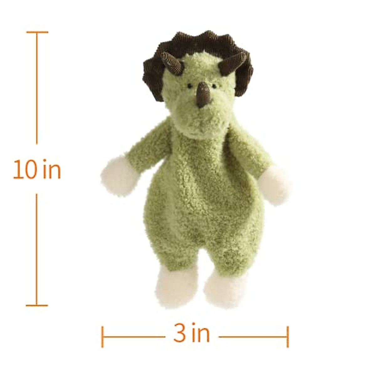 Apricot Lamb Stuffed Animals Dinosaur Security Blanket Green Triceratops Infant Nursery Character Blanket Luxury Snuggler Plush 10 Inches