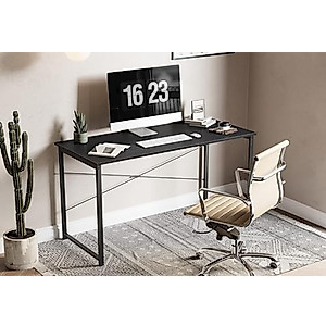 CubiCubi Small Computer Desk 40 Inch Home Office Multipurpose Writing Desk with Extra Storage Rack and Moveable Shelf, Brown