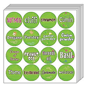 Creanoso Kitchen Ingredients Item Labels Text Stickers (20-Sheet) – Gift Giveaways Stickers for Chefs – Premium Quality Design Food Label Stickers for Kitchen – Unique Rewards Incentives for Men Women