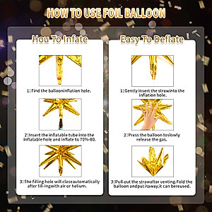 164Pcs Black and Gold Balloons Garland Arch Kit,Black and Gold Balloons with Gold Star Balloons, Black Gold Confetti Latex Balloons, for Graduation Retirement Anniversary Birthday Party Decorations