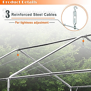 Carport Car Port Canopy 10x20 ft Heavy Duty, Portable Garage Shelter Car Tents Carpas para Carros All Weather for Automobiles Truck Boat, Carports with Removable Sidewalls and Metal Frame