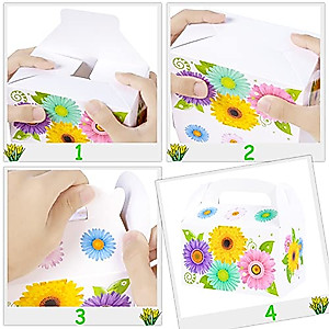 12 Pack Floral Party Favor Treat Boxes Flower Candy Goodie Gift Boxes for Birthday Party Presents Garden Party Bridal Shower Supplies