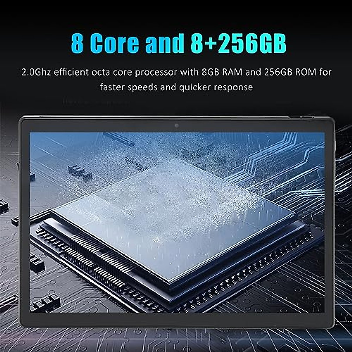 2 in 1 10 Inch Tablet for Android 12, 2.0Ghz 8 Core CPU, 8 + 256GB, 1960 x 1080 FHD HD Touch Screen, 2.4GHz and 5G WiFi, with Keyboard and Mouse, Bluetooth 5.0, 4G Calling (US