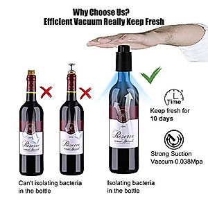 [2 PACK]Wine Bottle Stoppers, Reusable Wine Stoppers, Vacuum Wine Preserver with Time Scale Record, Wine Savers Vacuum Pump Corks Keep Wine Really Fresh, Best Gift Accessories.