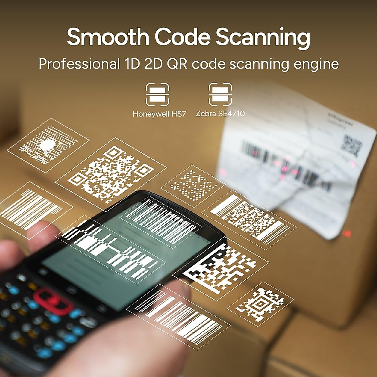 MEFERI Android Barcode Scanner ME40K, Equip with SE4710 Zebra Scanner, 4”Screen 4+64GB 5180mAh, Android 12 PDA Handheld Computer with Keypad Qualcomm CPU, 1D/2D/QR, Rugged 4G GPS NFC, PDA for WMS