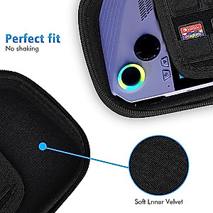 IUHOZI Hard Carrying Case and Clear TPU Soft Cover for ASUS ROG Ally Handheld , ASUS ROG Ally 2023 Travel Case with Joystick Protector (Transparent Black)