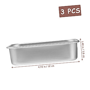 HEMOTON Professional Use Baking Tray 3 Pcs Toast Cake Baking Plate Sturdy Easy to Clean Silver Color